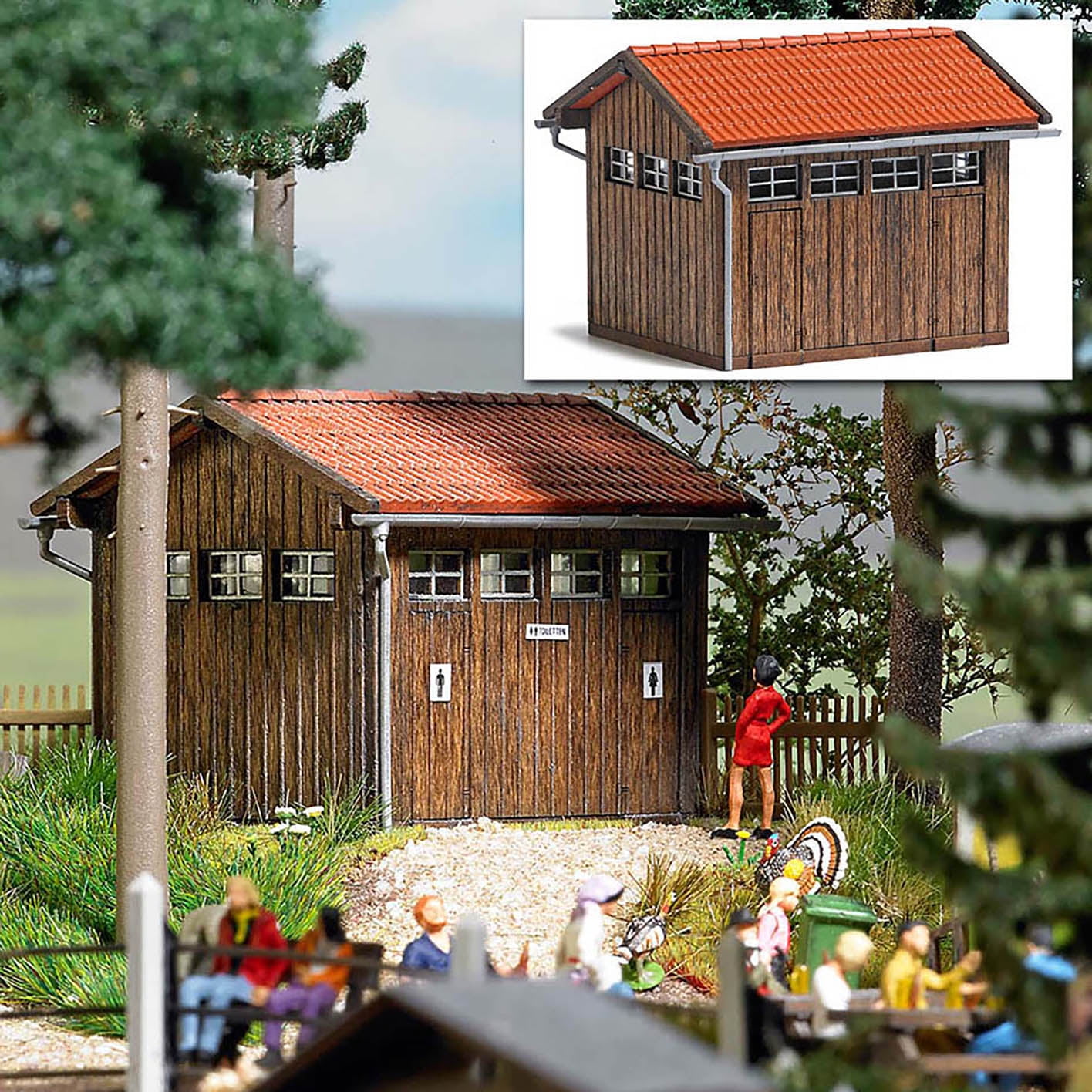 Busch HO Scale Wooden Restroom/Outhouse Building/Structure Kit ...