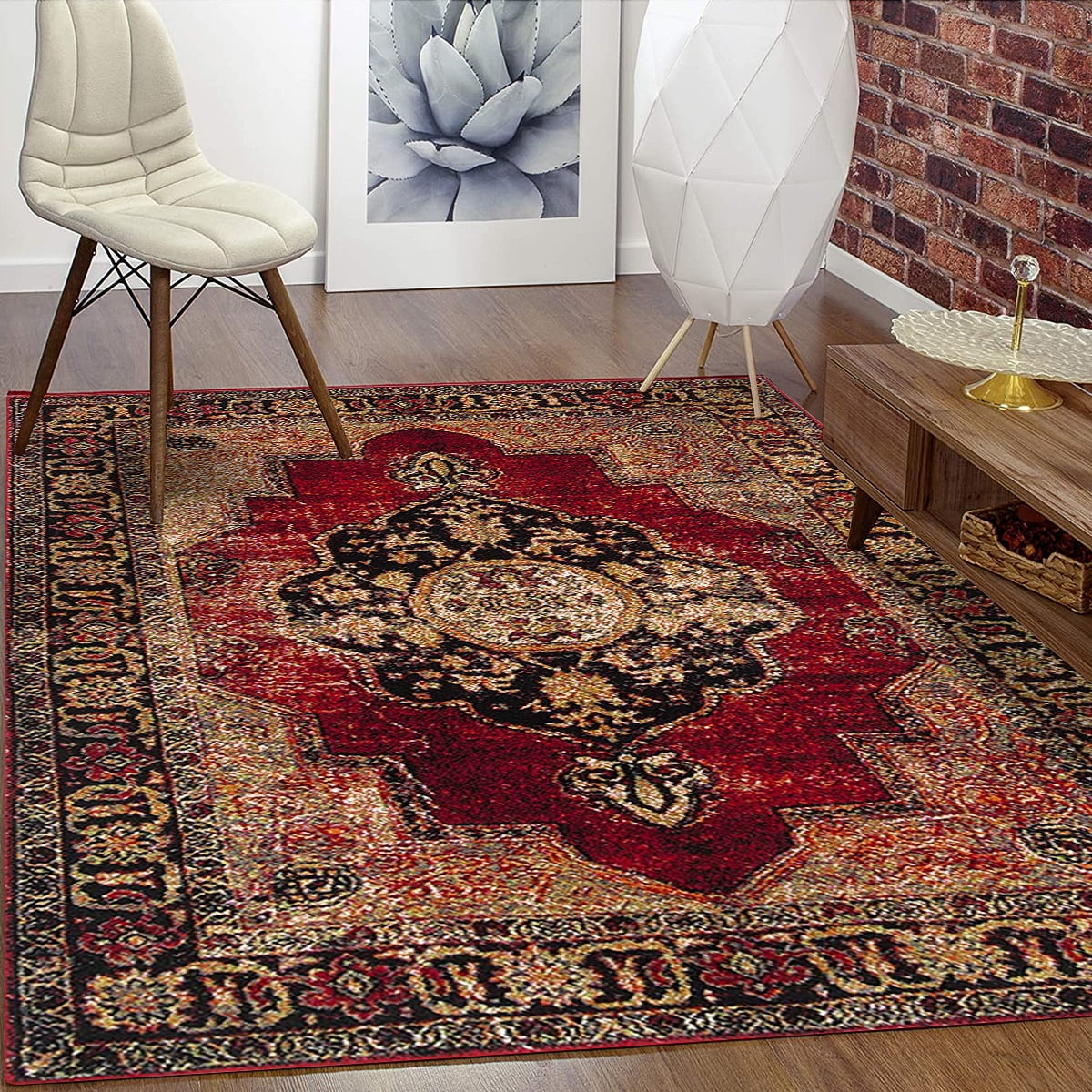 "Traditional Area Rug for Living Room, Floral Oriental Rug, Vintage ...