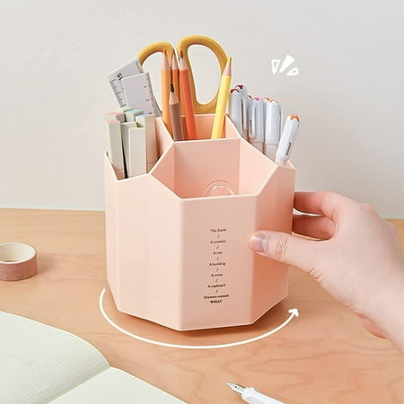 Rotating Desk Organizer, Desktop Organizer with Pencil Holders, Colored ...