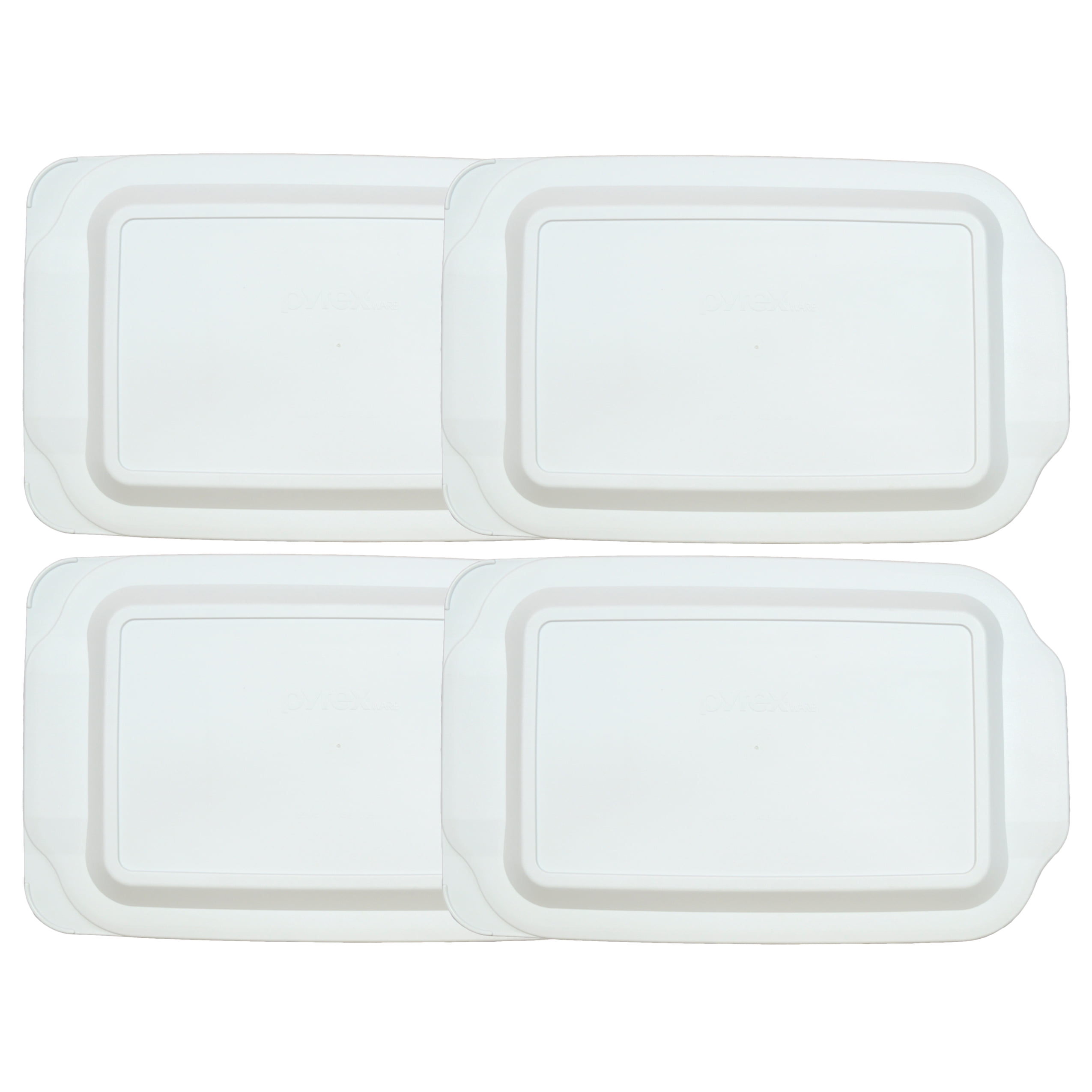 Pyrex 233-PC 3-Qt White Plastic Rectangle Replacement Lid Cover (4-Pack ...