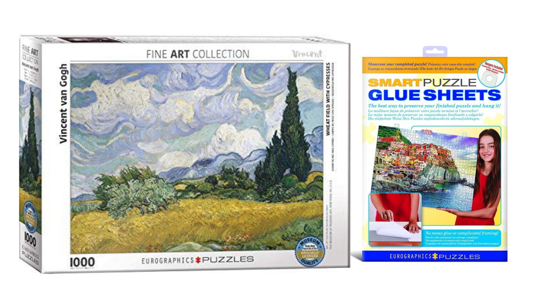 Bundle of 2 |Wheat Field with Cypresses by Vincent van Gogh 1000-Piece ...
