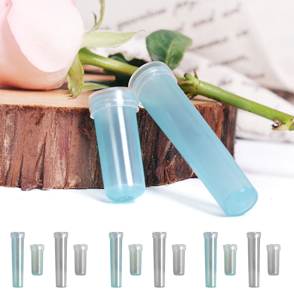 Shenmeida 90Pcs Floral Water Tube - Clear Blue Plastic Flower Vials ...