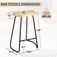 Bar Stools, Solid Barstools Set of 2, 26" Counter Height Bar Stools ...