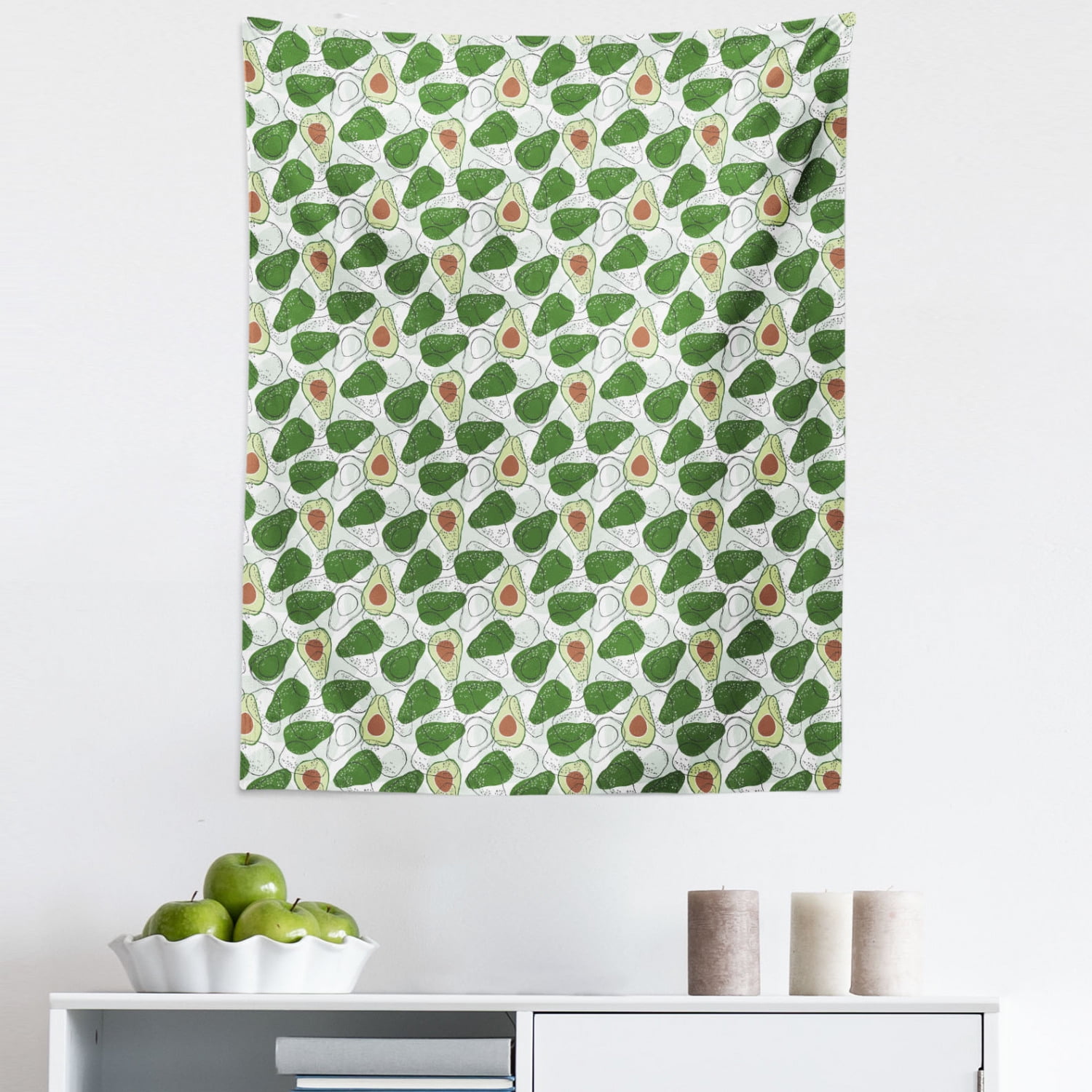 Food Tapestry, Assortment of Exotic Shapes Illustration Sketched Hand ...