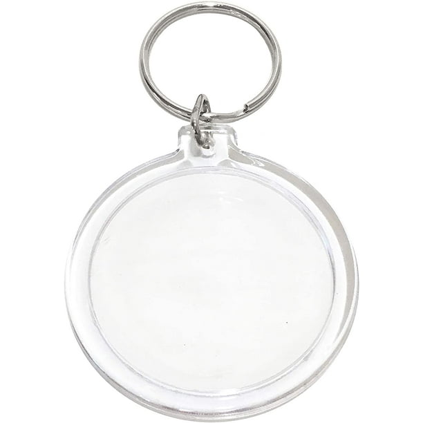 10 Clear Acrylic Snap in Round Photo Keychains 7.9cm x 4.5cm - Walmart.com