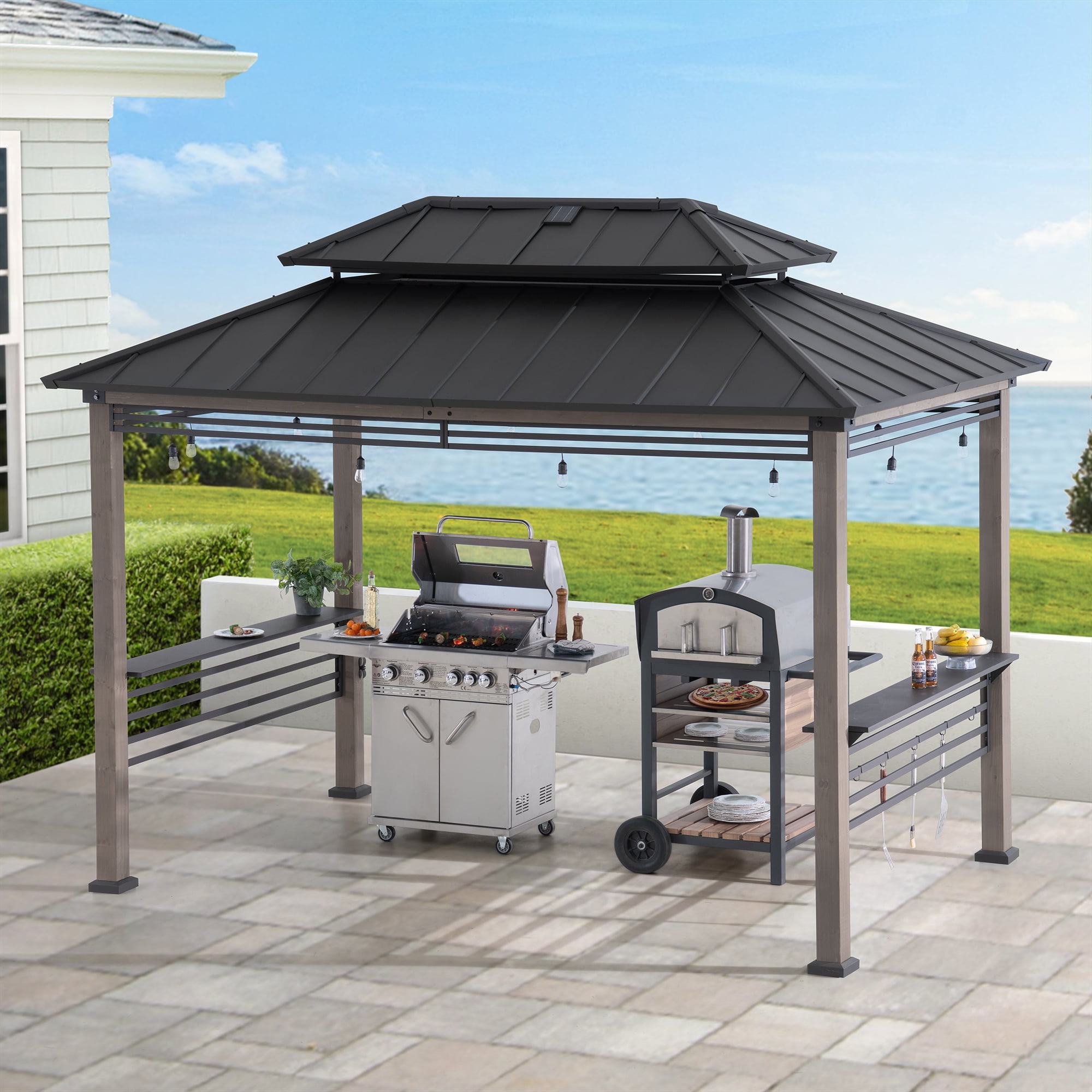 Click here for Sunjoy Group Sunjoy Outdoor Gazebo 8 X 12 Ft Cedar... prices