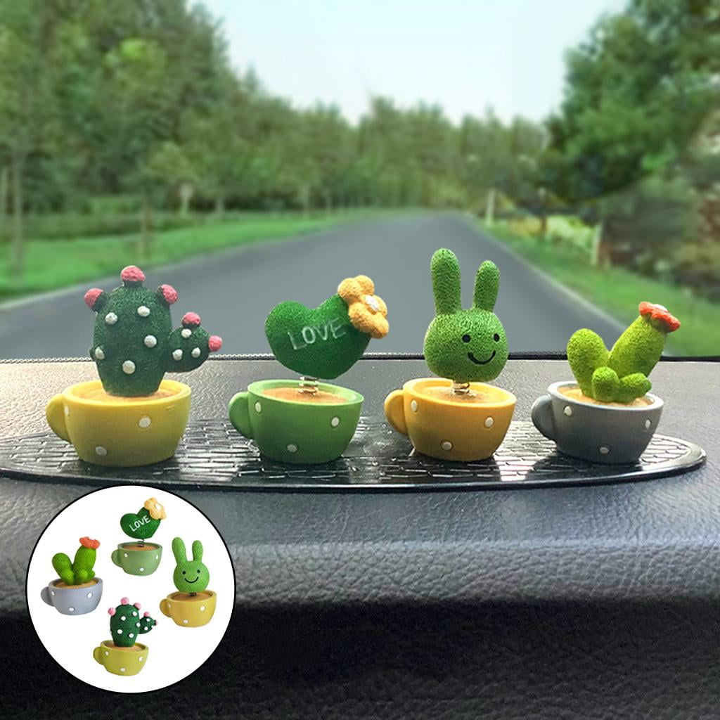 4x Lovely Car Interior Ornament Plant Dashboard Decoration Statue ...