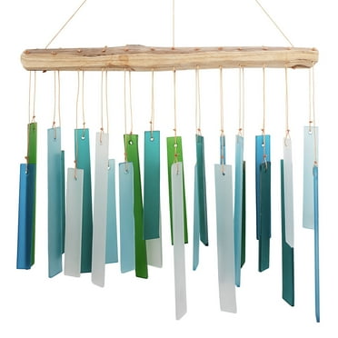 Blue Handworks Glass Wind Chime Deluxe Rainbow Waterfall Wind Chime for ...