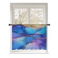 Abstract Ombre Blue Purple Marble Sheer Curtains 54 Inch Long 1 Panel ...