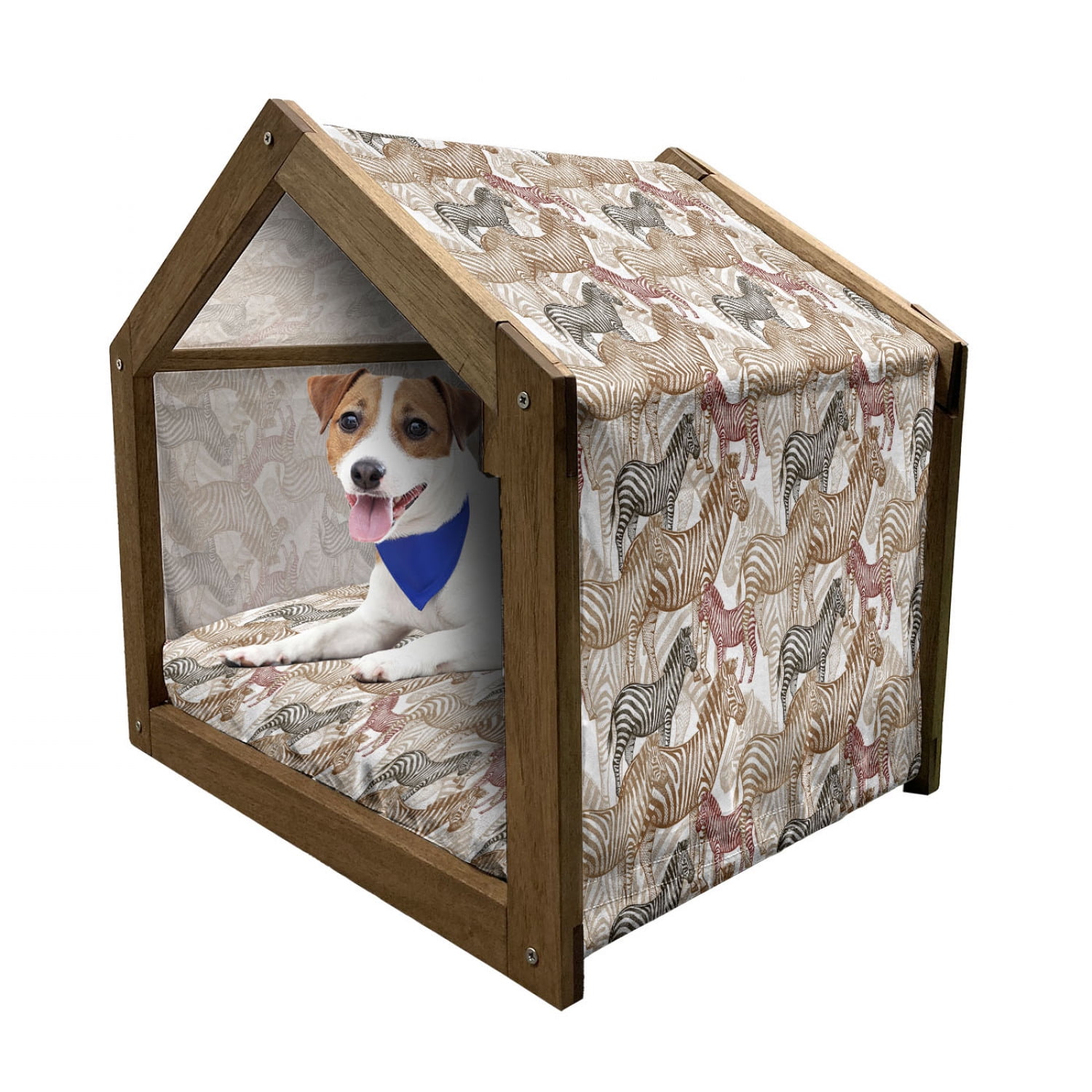 Zebra Pet House, Hand Drawn Savannah Animals Abstract Pattern ...