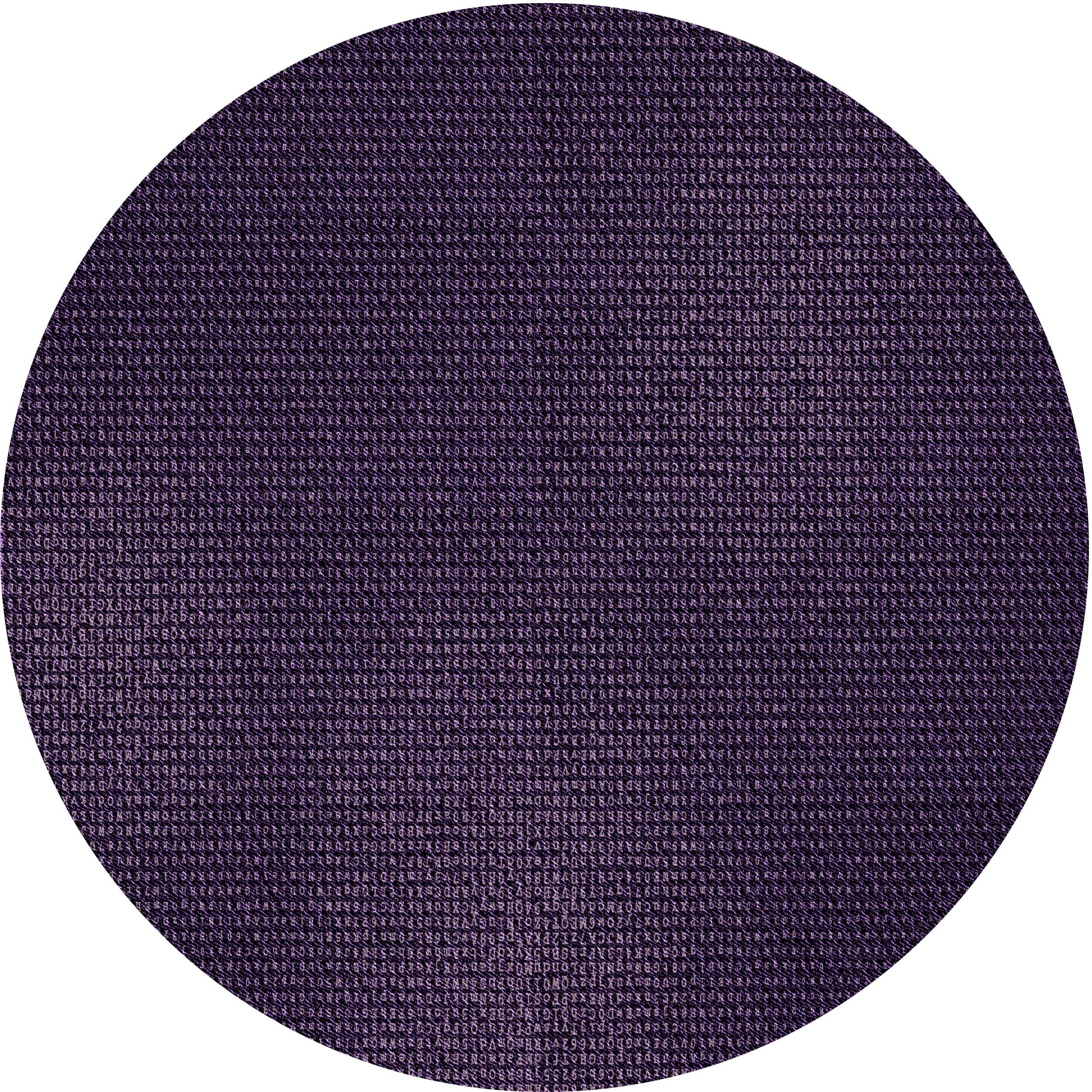 Ahgly Company Indoor Round Patterned Rebecca Purple Area Rugs, 5' Round ...