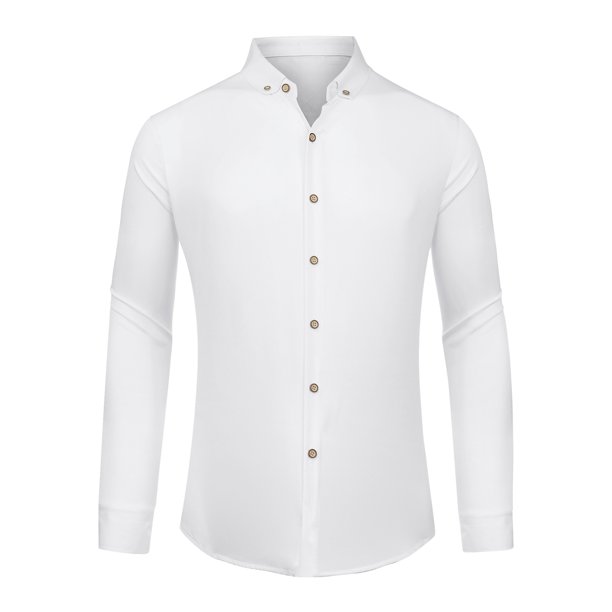 Men's Dress Shirt Regular Fit Long Sleeves Prom Shirts White M - Walmart.ca