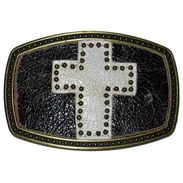 Rustic Western Brown Faux Tooled Leather Belt Buckle Concho Cowboy Wall ...