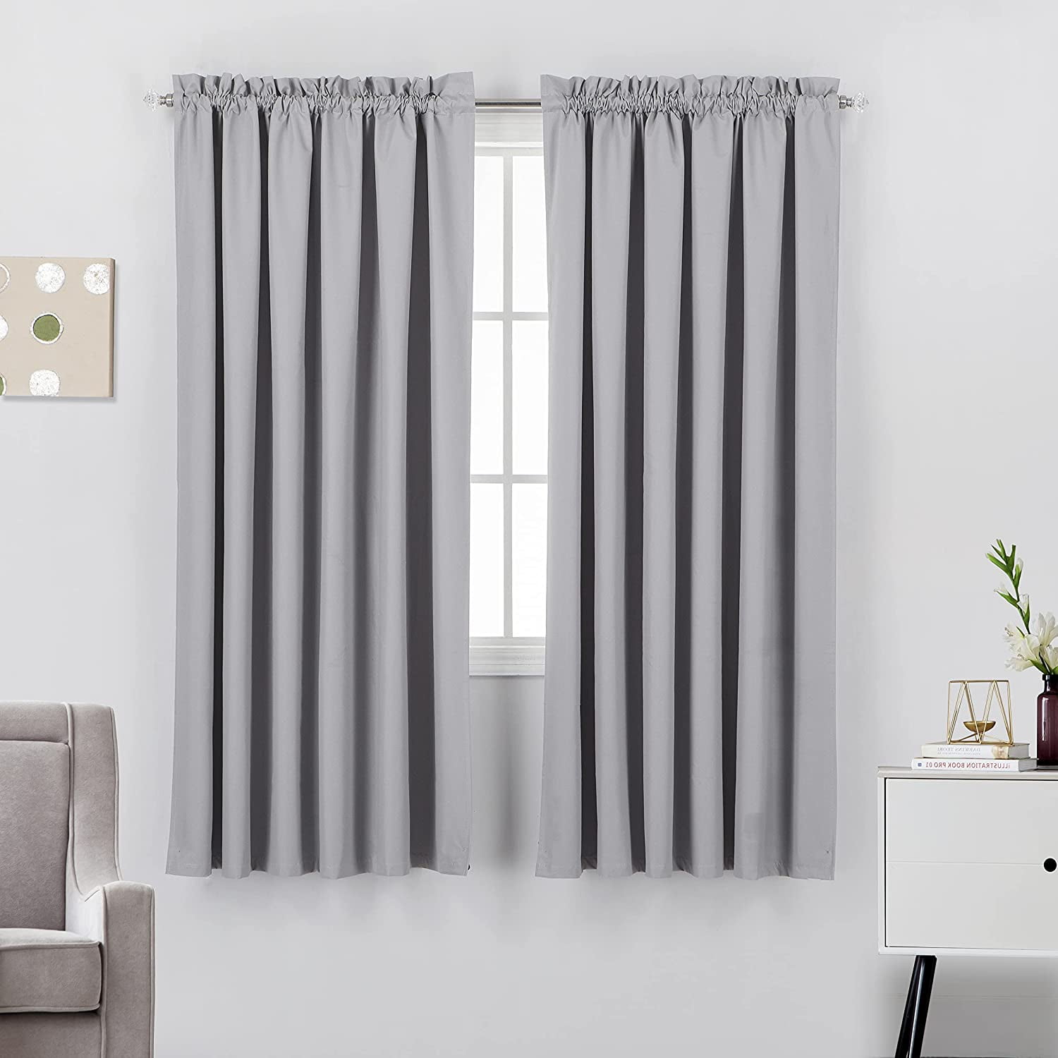 Set of 2 Blackout Window Treatment Curtain Drape Panels for Livingroom ...