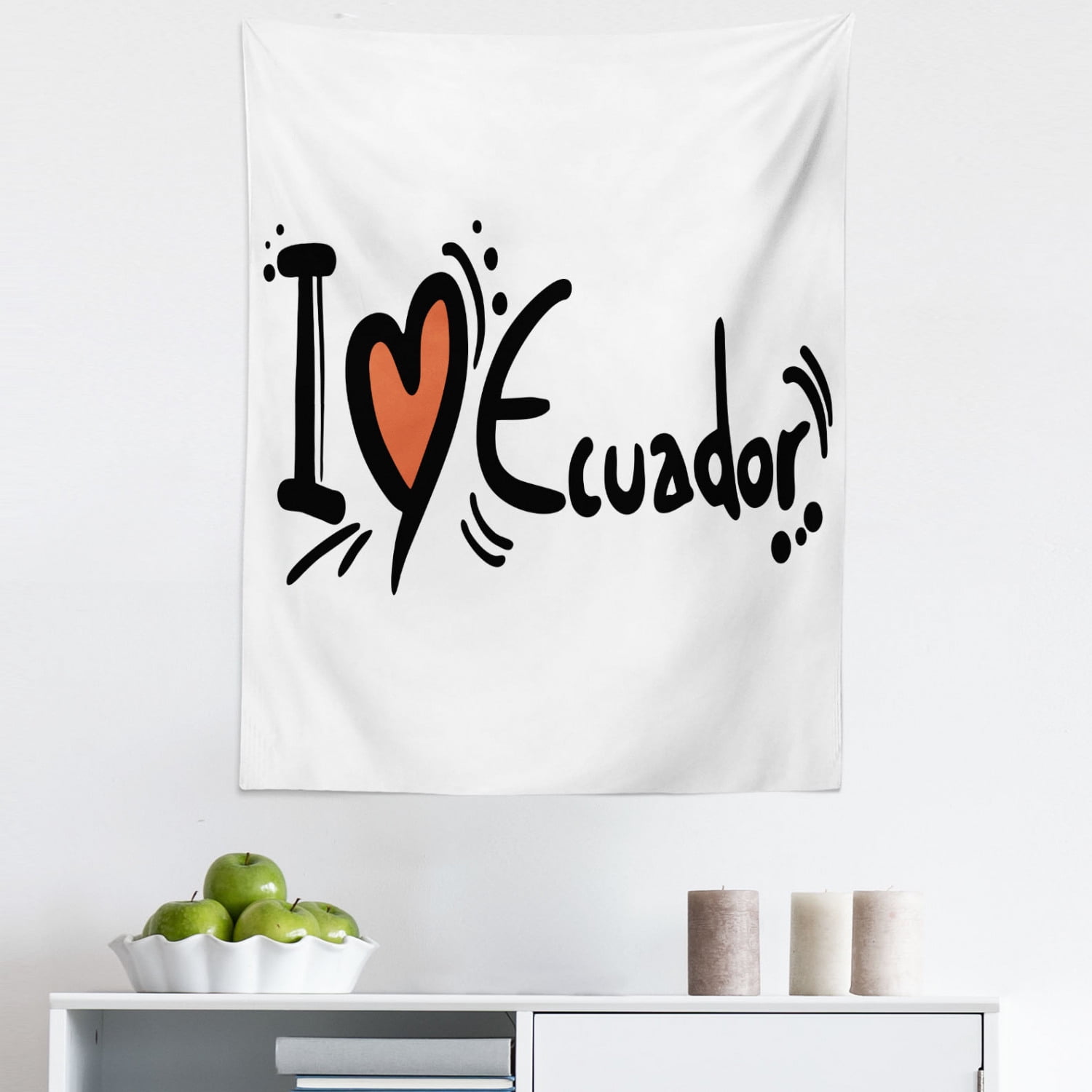 Ecuador Tapestry, I Heart Ecuador Lettering Simple Calligraphic ...