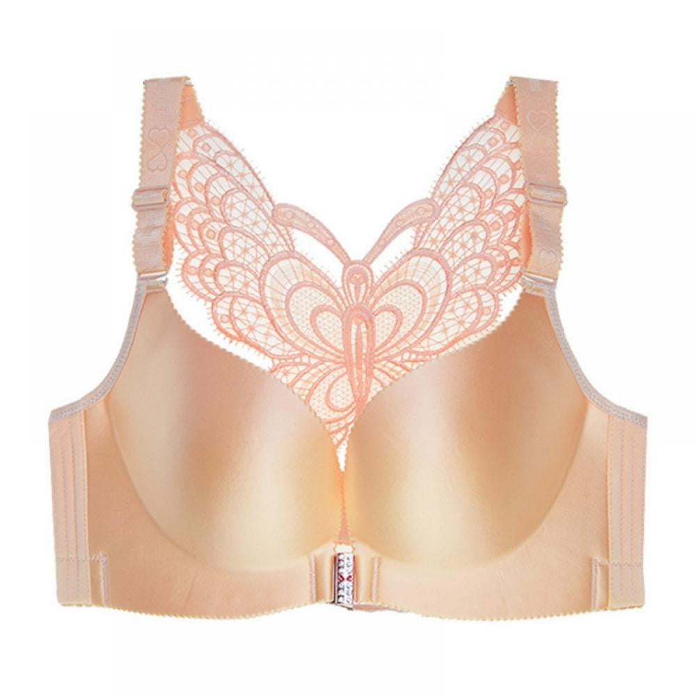 Valcatch Women's Wirefree Push up Bra Seamless Front Closure Lace Butterfly Beauty Back Everyday ...