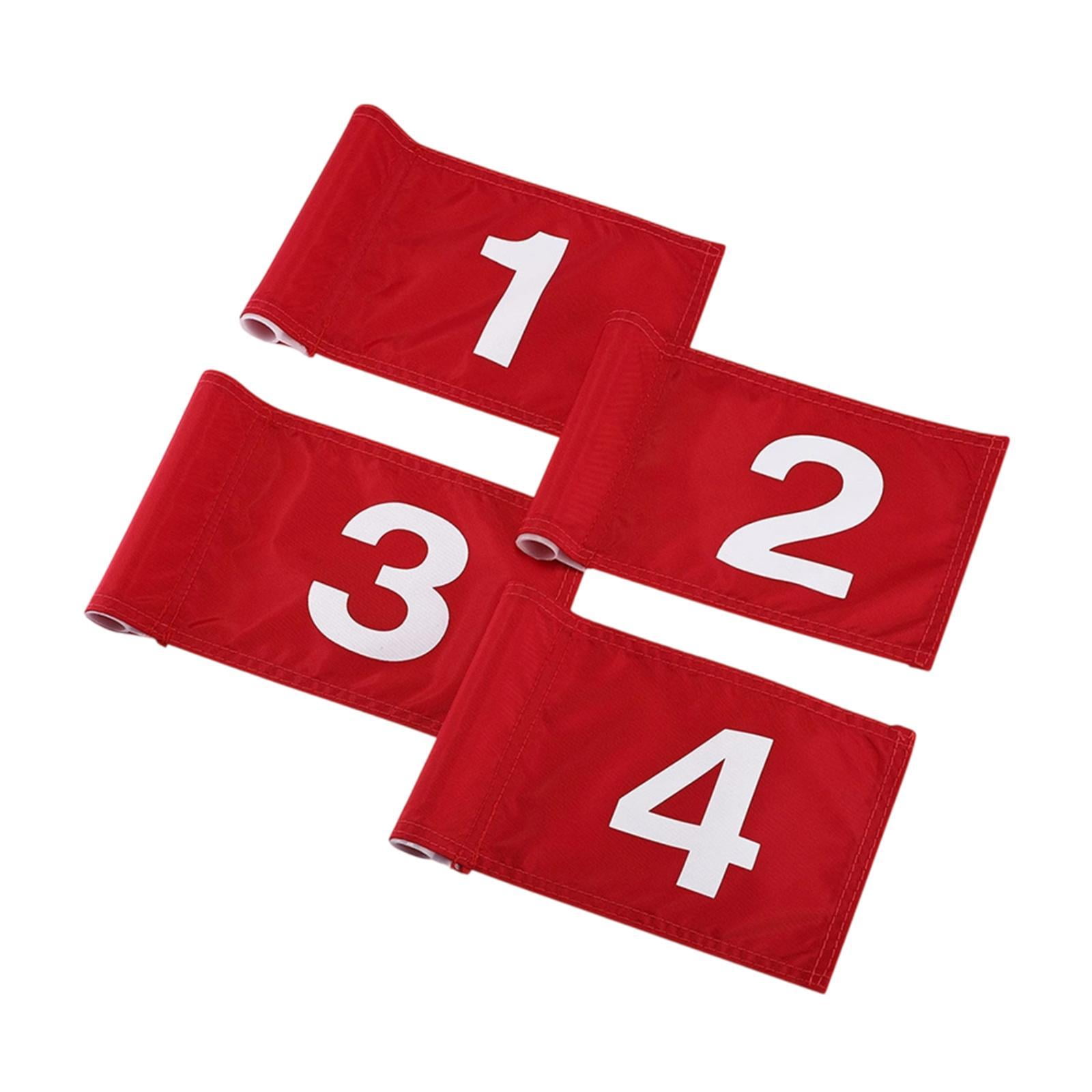 4 banderas numeradas para objetivos de golf, ideales para practicar en ...