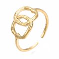 304 Stainless Steel Interlocking Oval Open Cuff Ring Hollow Chunky Ring ...