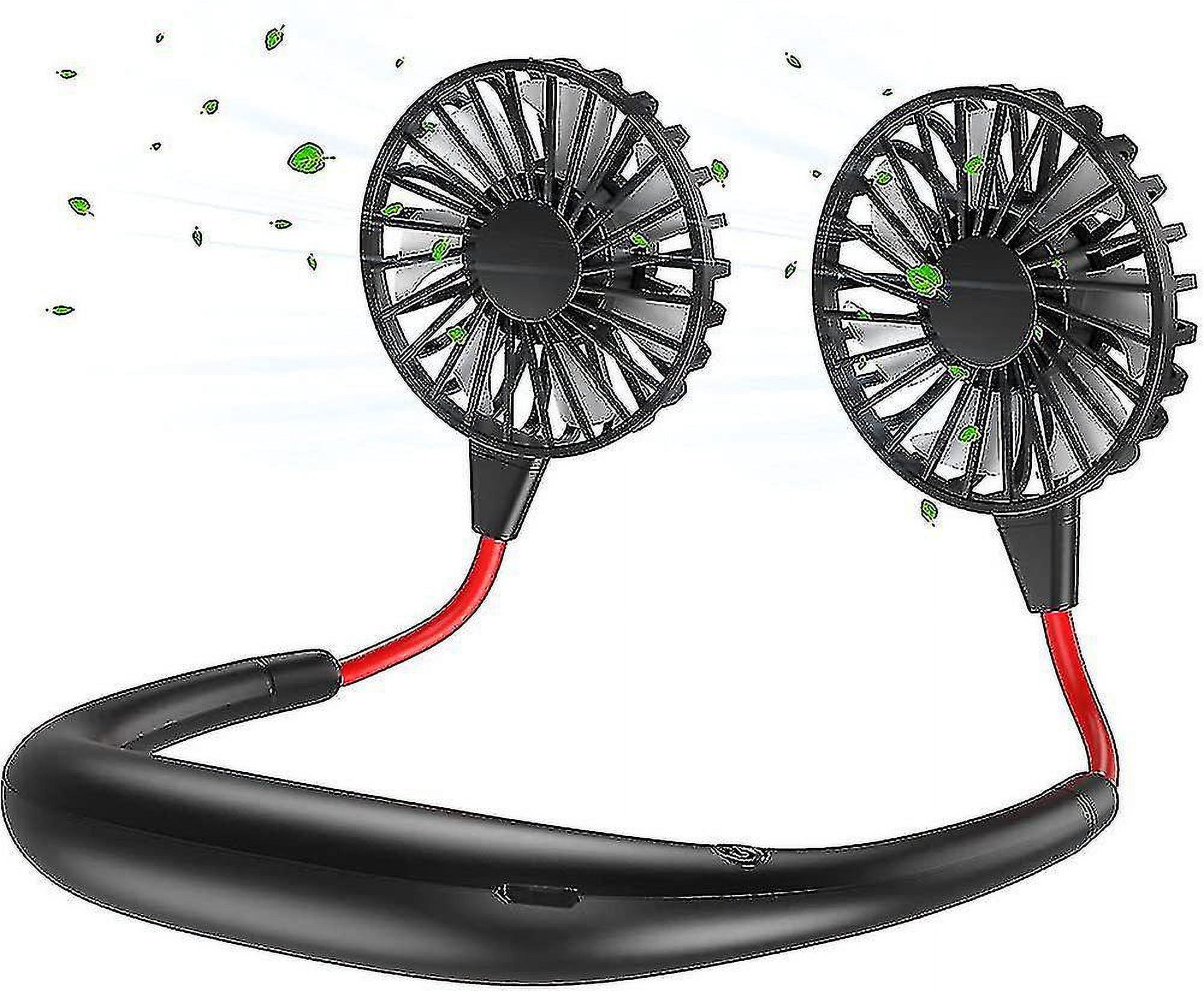 Fan del cuello de las manos libres, mini fan personal recargable ...