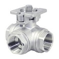 Ball Valve DN8/DN10/DN15/DN20/DN25 Stainless Steel High Platform Three-way Female Thread Ball ...