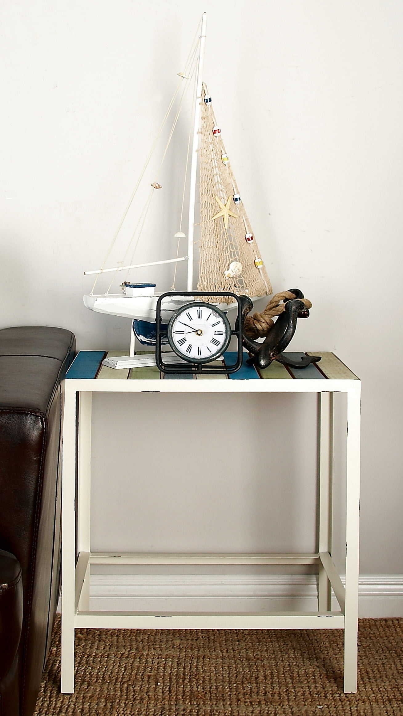 Decmode - Set of 2 contemporary 24 and 26 inch rectangular iron and fir ...