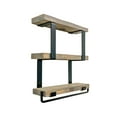 Woven Paths Three Tiered Zig Bracket Bathroom Shelf with Towel Rack, 20 ...