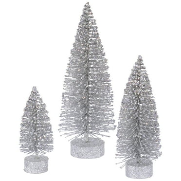 Vickerman 5"/7"/9" Mocha Glitter Oval Artificial Christmas Tree, Unlit ...