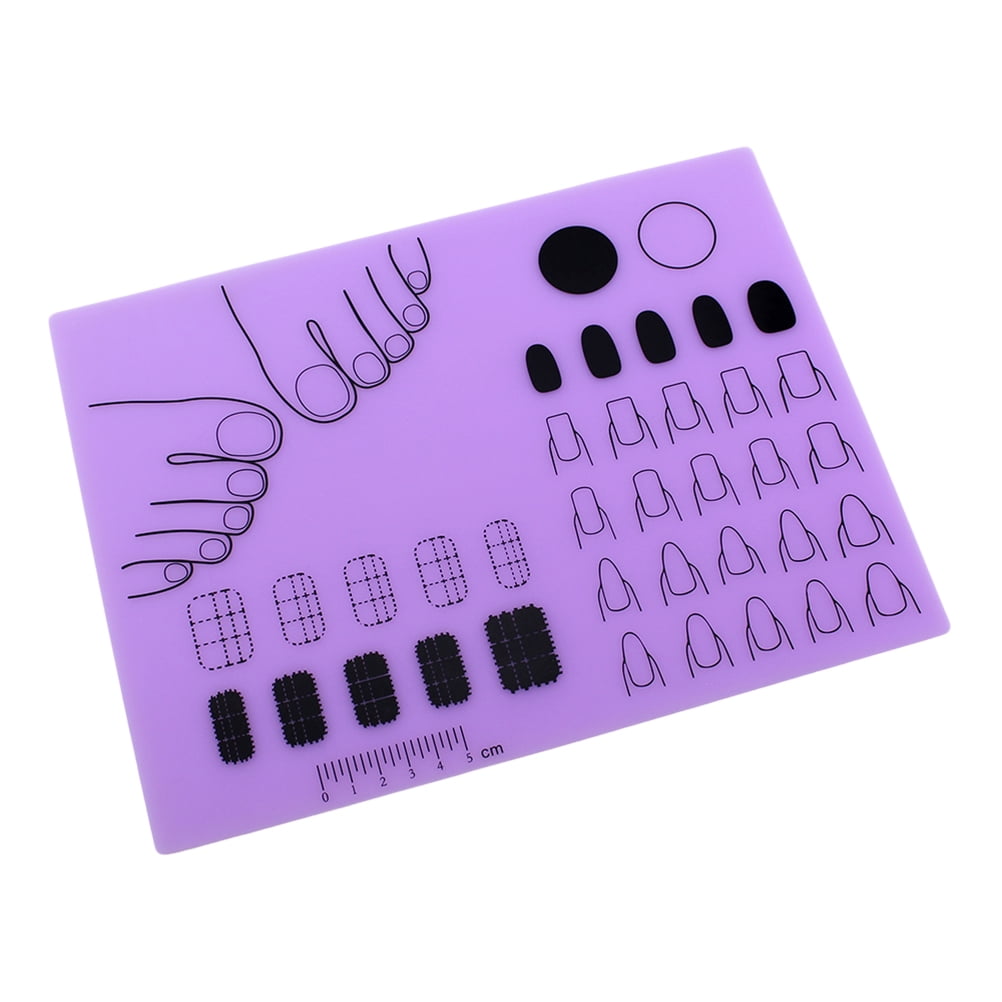 Nail Practice Mat Fakefor Silicone Manicure Handshand Stamping Acrylic ...
