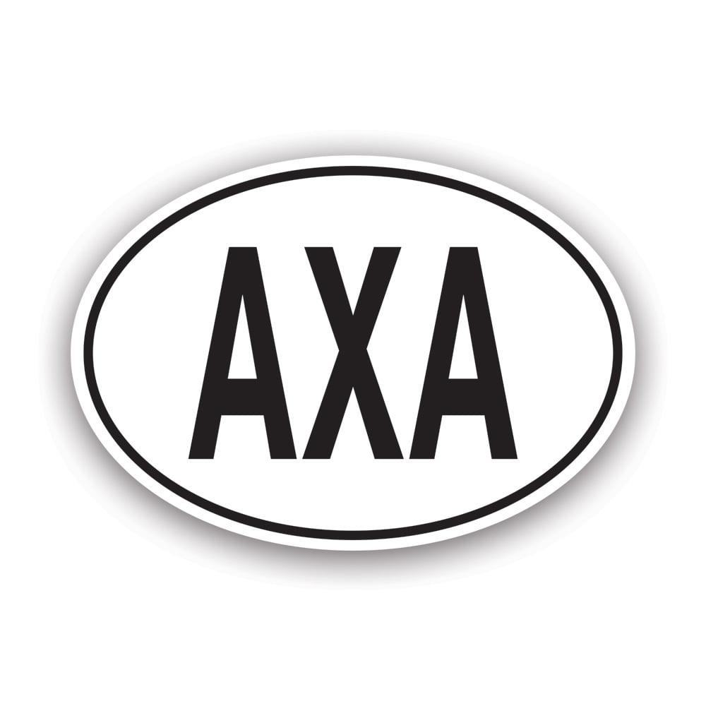 AXA Anguilla Country Code Oval Sticker Decal - Self Adhesive Vinyl ...