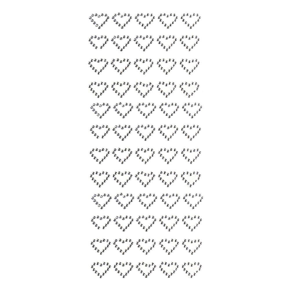 Heart Rhinestone Stickers, 1/2-Inch, 60-Count, Silver - Walmart.com