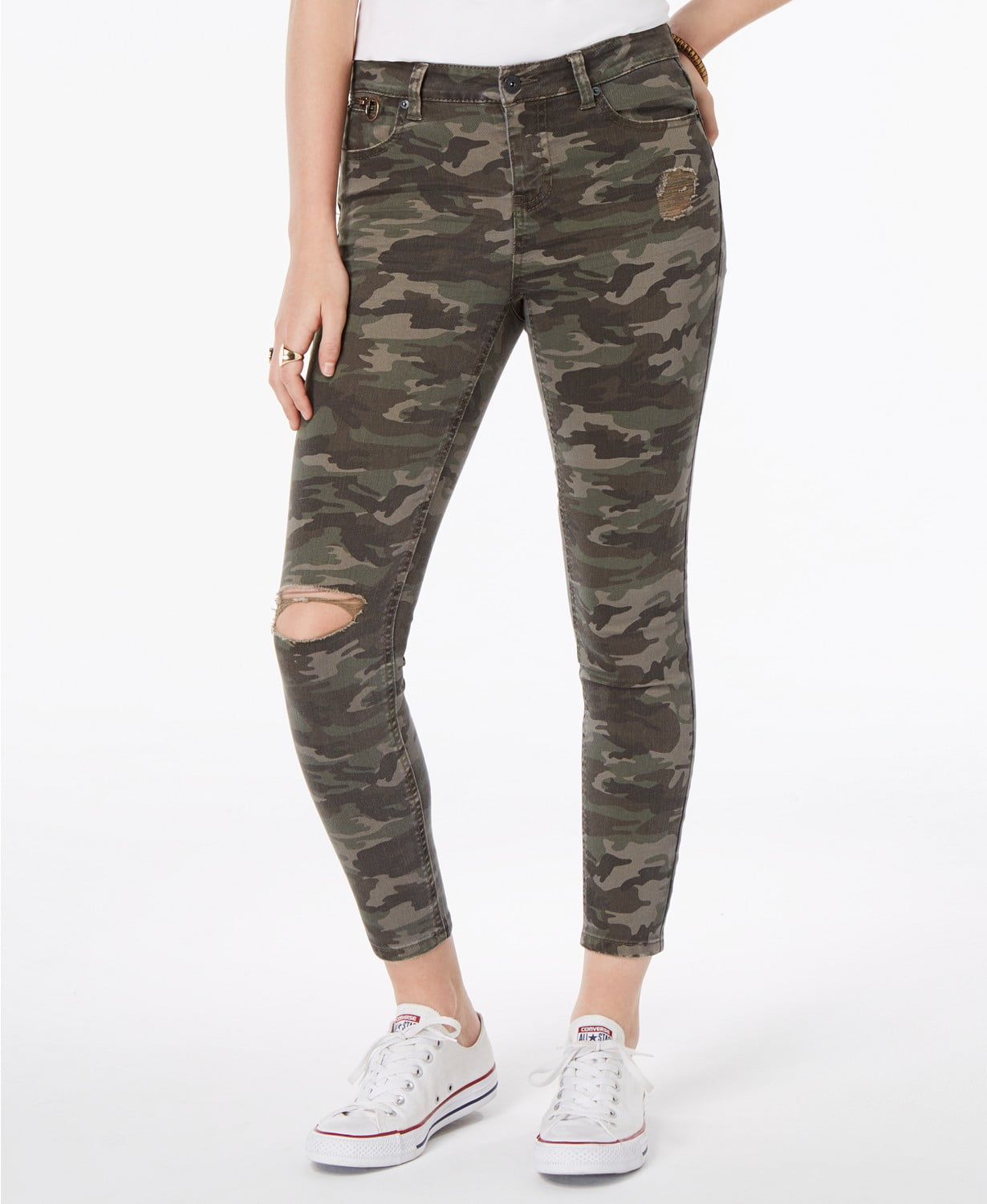 Vanilla Star - Ripped Printed Denim Skinny Jeans - Juniors - 5 ...