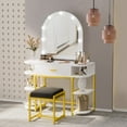 Semiocthome Modern Vanity Stool for Bedroom,Ottoman Chairs with Gold ...