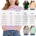 BFHHYA Girls Puff Short Sleeve Shirts Trendy Striped Print Crew Neck ...