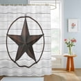 Bathroom Shower Curtain Vintage Farm Western Star Waterproof Shower ...