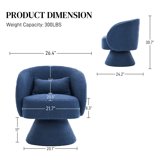 Modern Ouyessir Swivel Barrel Chair, Set of 2, Teddy Fabric Armchairs ...