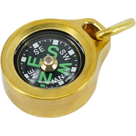 Titanium/Brass Mini Compass, Teardrop Shaped Outdoor Compass ...