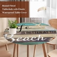 Coastal Starfish Round Tablecloth, Fitted Table Cover with Elastic for ...