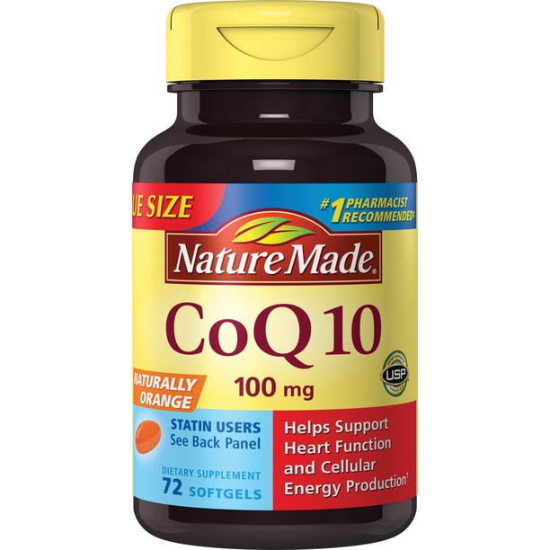 Nature Made CoQ10 100mg Softgels, Dietary Supplement for Heart Health ...