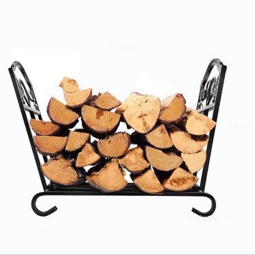 Outsunny Firewood Rack with Log Carrier, Heavy Duty Wood Storage Rack ...