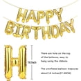 Happy Birthday Balloon Banner 16 Inch Mylar Foil Gold Letters Balloons ...