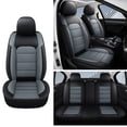Car Seat Covers Full Set, 5 Seats Faux Leather&Fabric Front and Back ...