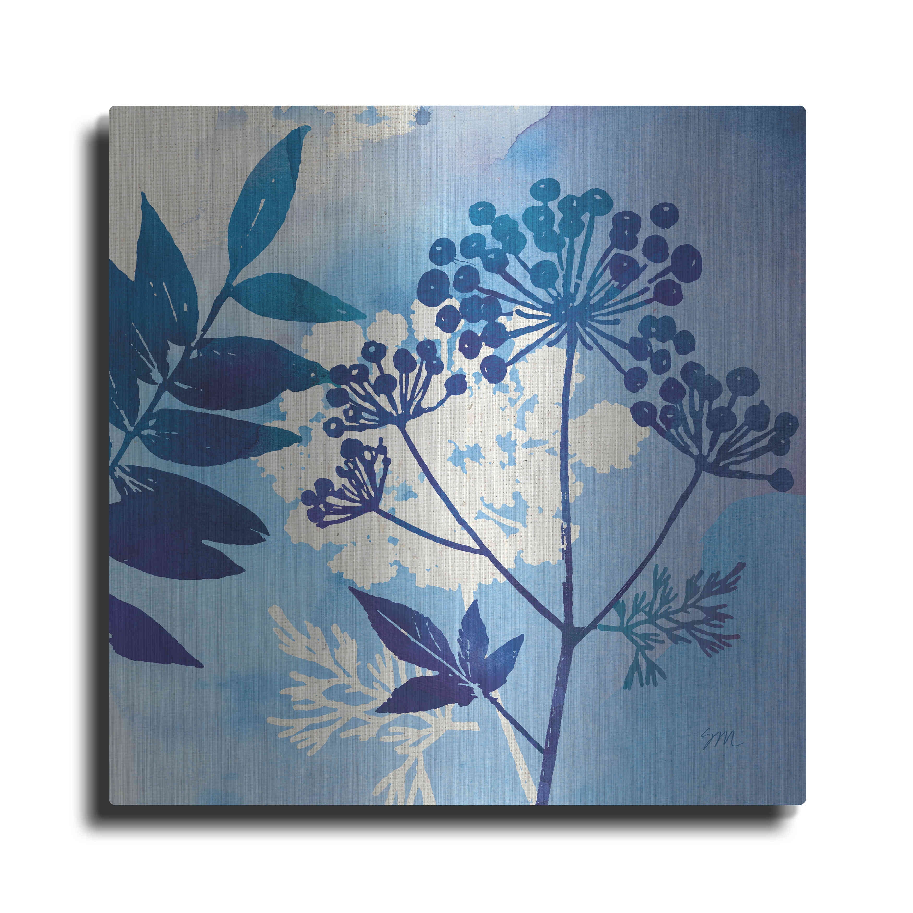 Luxe Metal Art 'Blue Sky Garden I' by Studio Mousseau, Metal Wall Art ...