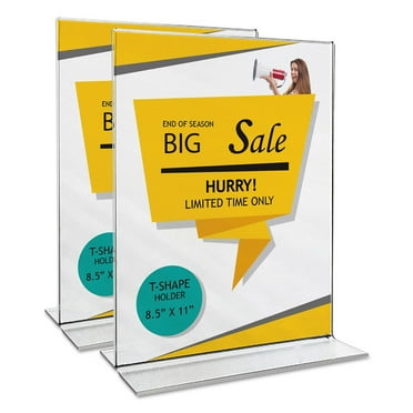 Universal Clear L-Style Freestanding Frame, 5 x 7 Insert, 3/Pack ...