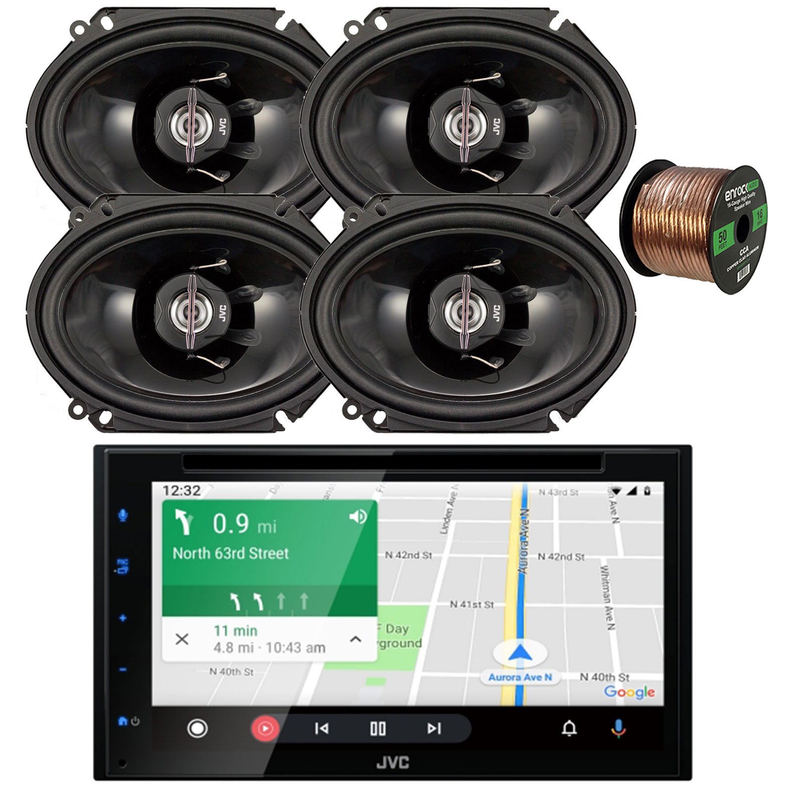 JVC KW-V660BT Double DIN AM/FM Stereo Bluetooth USB DVD Player ...