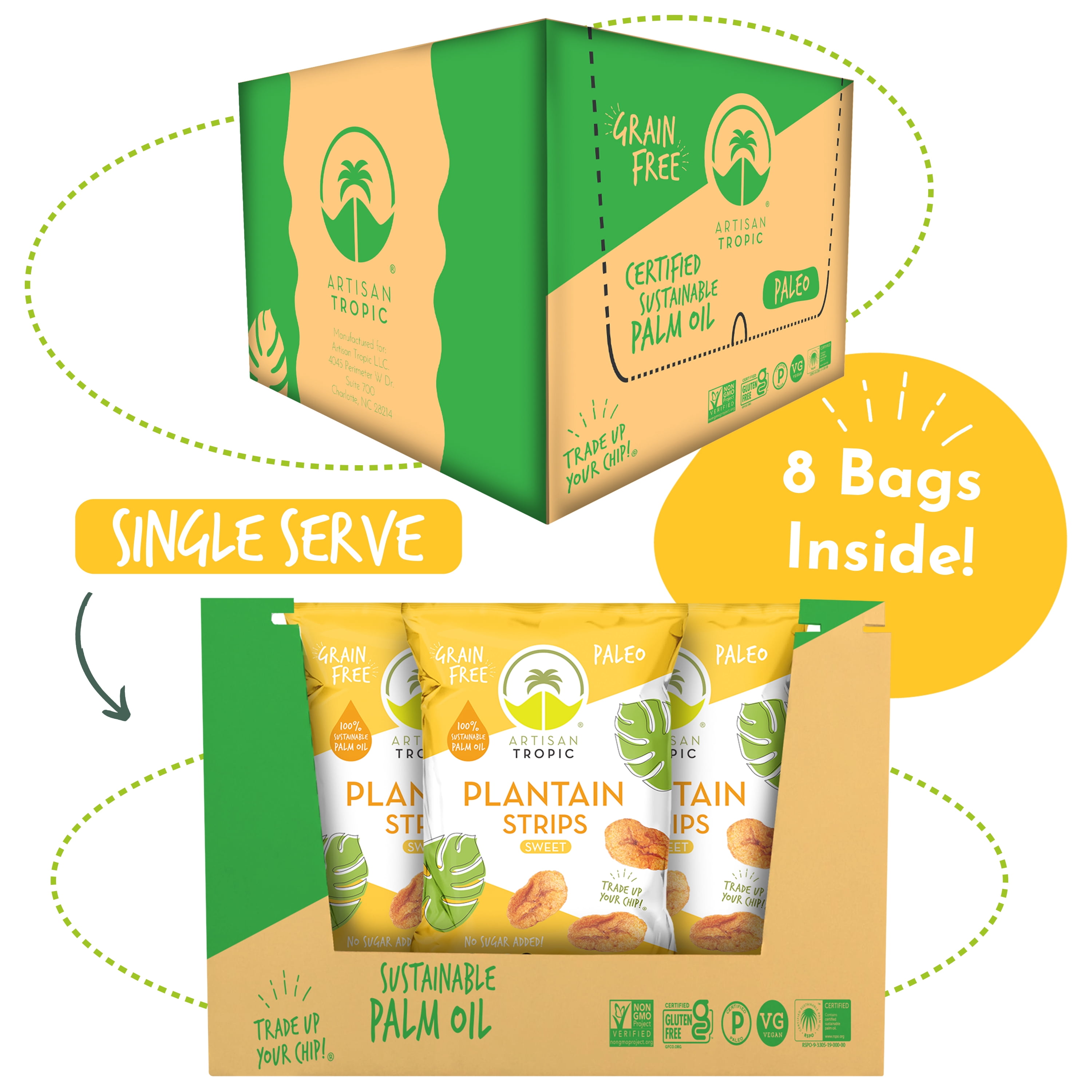 Artisan Tropic Plantain Sweet - Single Serve, 2 oz, 8 pack - Walmart.com