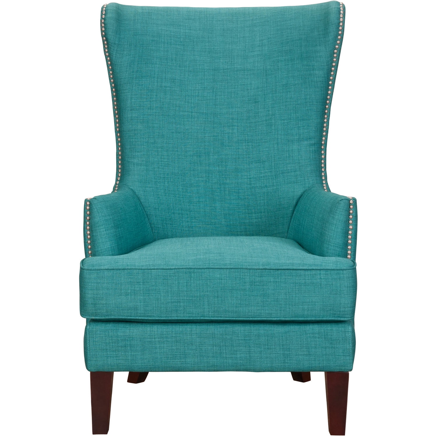 Cambridge Calista High Back Accent Chair with Nail Trim in Teal ...