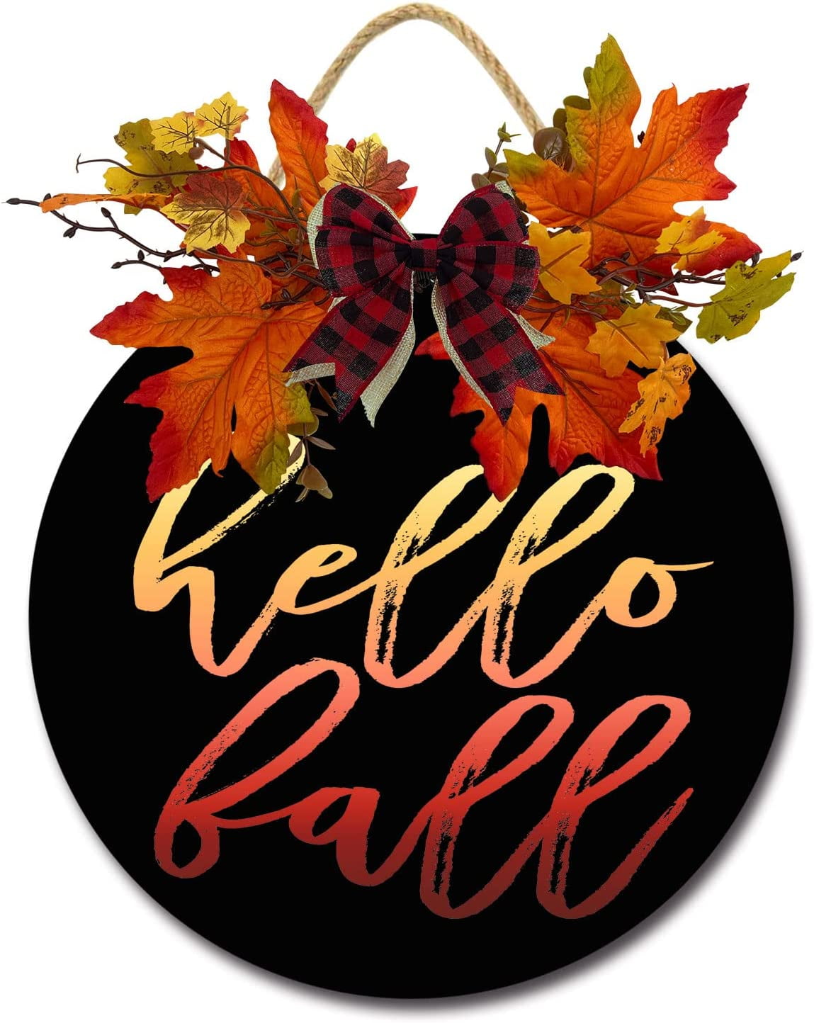 Eveokoki 11" Hello Fall Sign for Outdoor Indoor Sign, Farmhouse Wall ...