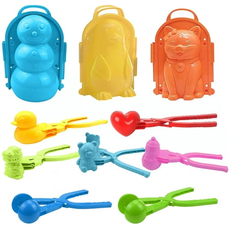10 Pack Snow Molds Toys - Snow Toys Kit Snowball Maker Tools, Duck/Love ...