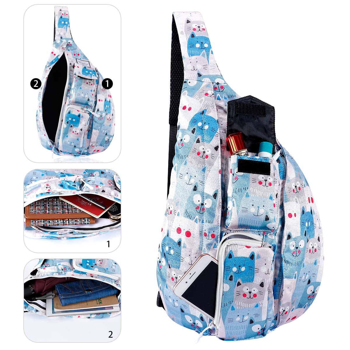 Sling Backpack - Rope Bag Crossbody Backpack Travel Multipurpose ...