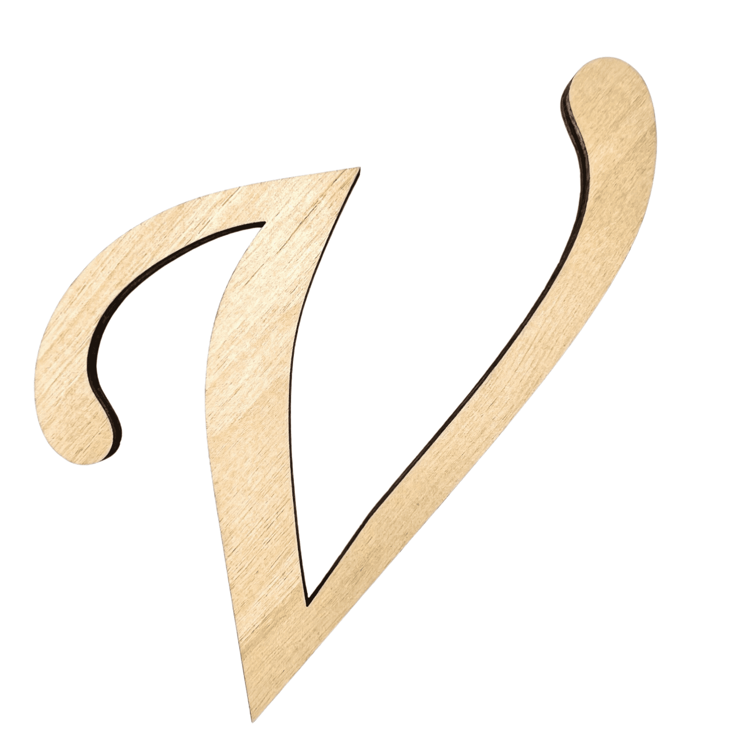 6" Tall BIRCH Wood Letter V | Krafty Supply 1/4" Thick Wooden Letters ...